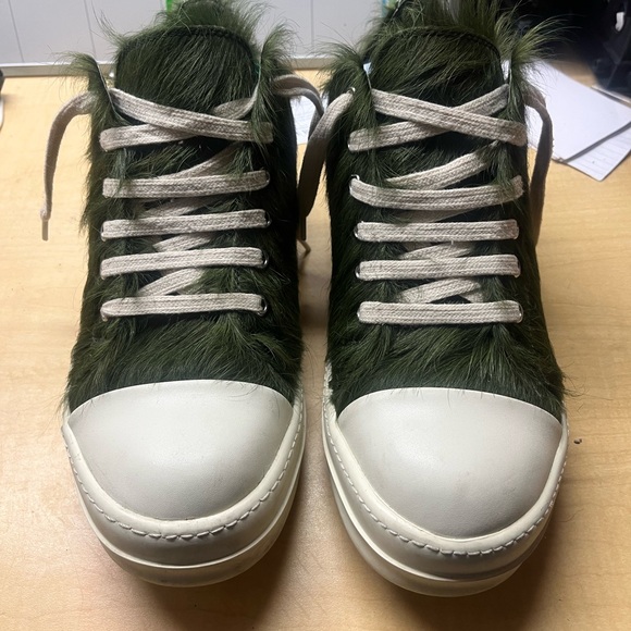Rick Owens | Shoes | Rick Owen Green Fur Men Sneakers | Poshmark
